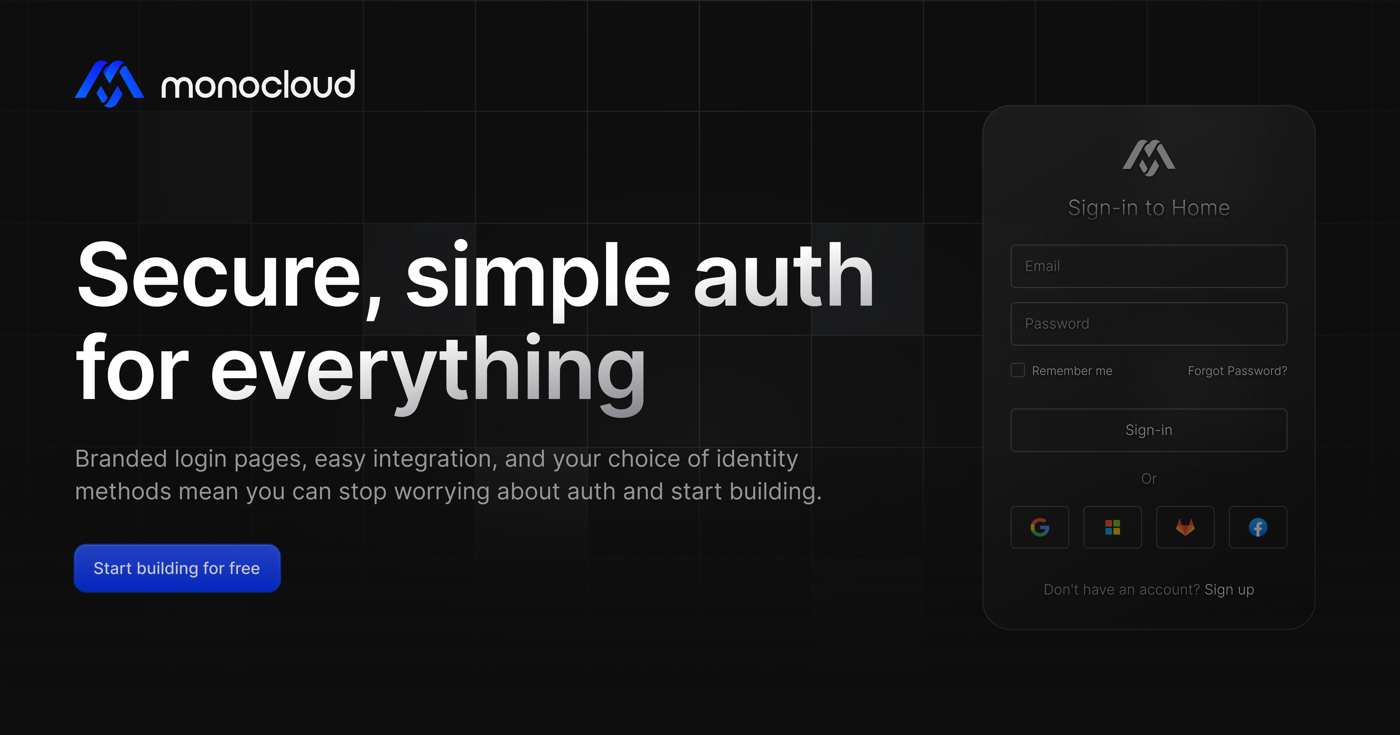 MonoCloud: Secure, simple auth for everything